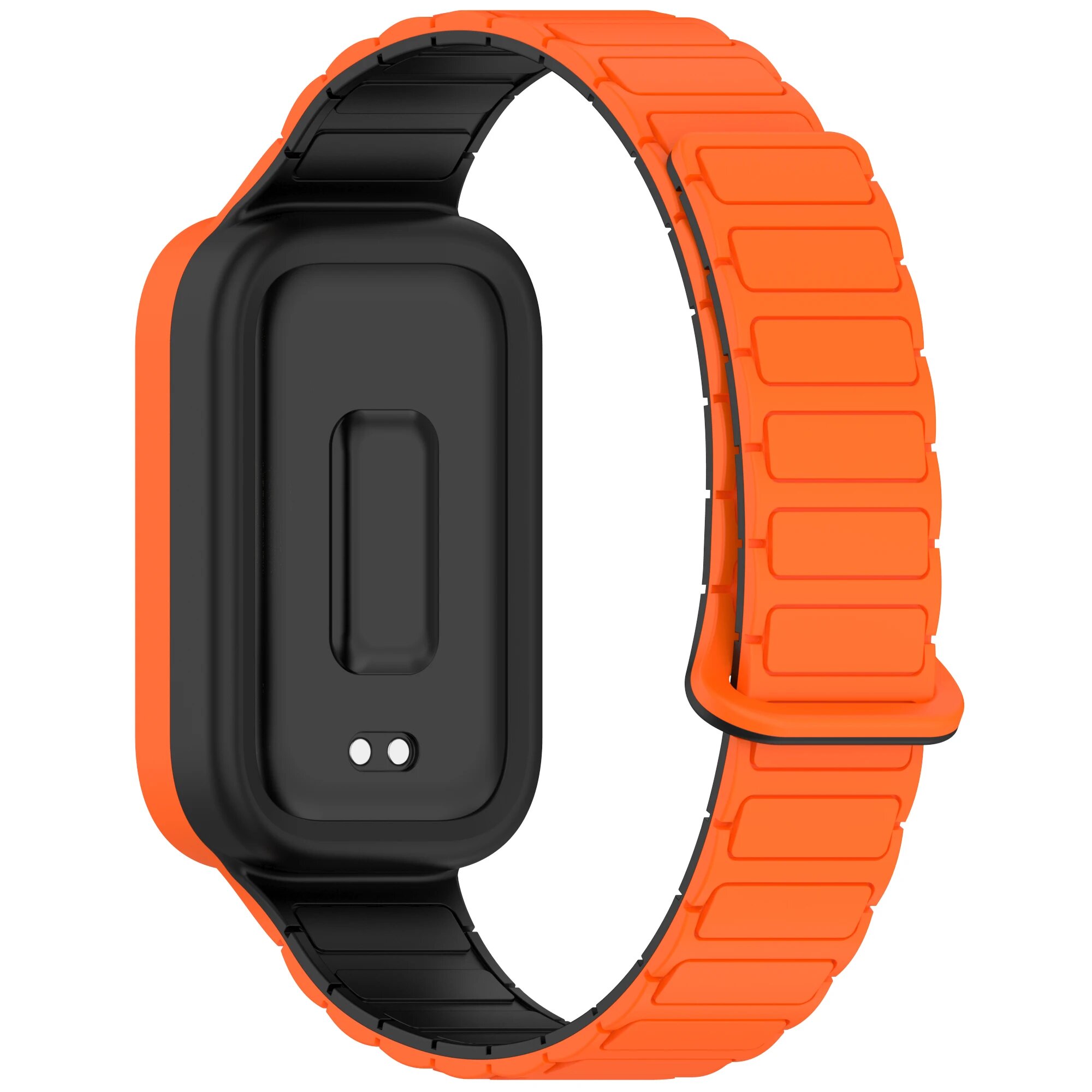 Магнитные ремешки для Xiaomi Redmi watch 3 и Xiaomi Mi Оранжевый, orange-black, For Mi Band 9 active