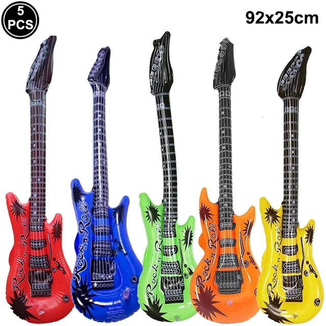 Надувной набор игрушек «Рок-звезда», надувная музыкальная гитара, пианино, саксофон и воздушные шары, украшения для вечеринки в стиле 80-х