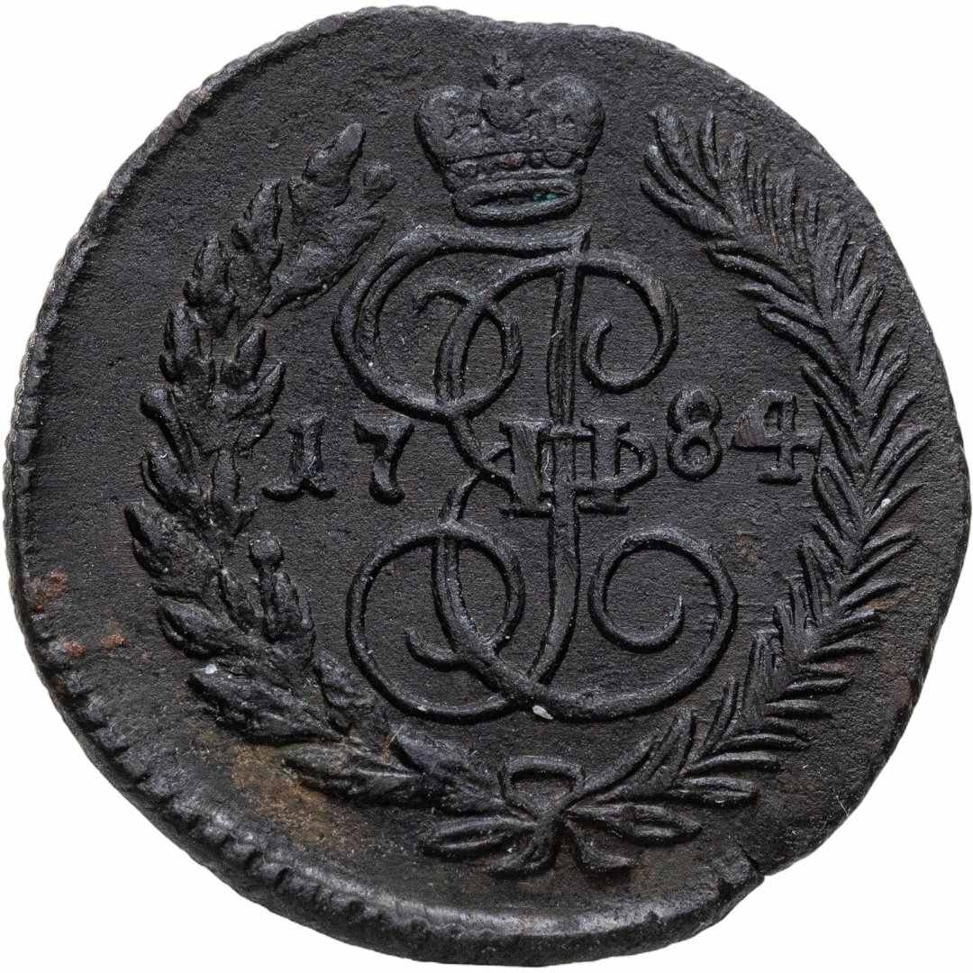 Полушка 1784 КМ, Медь, в сохранности AU