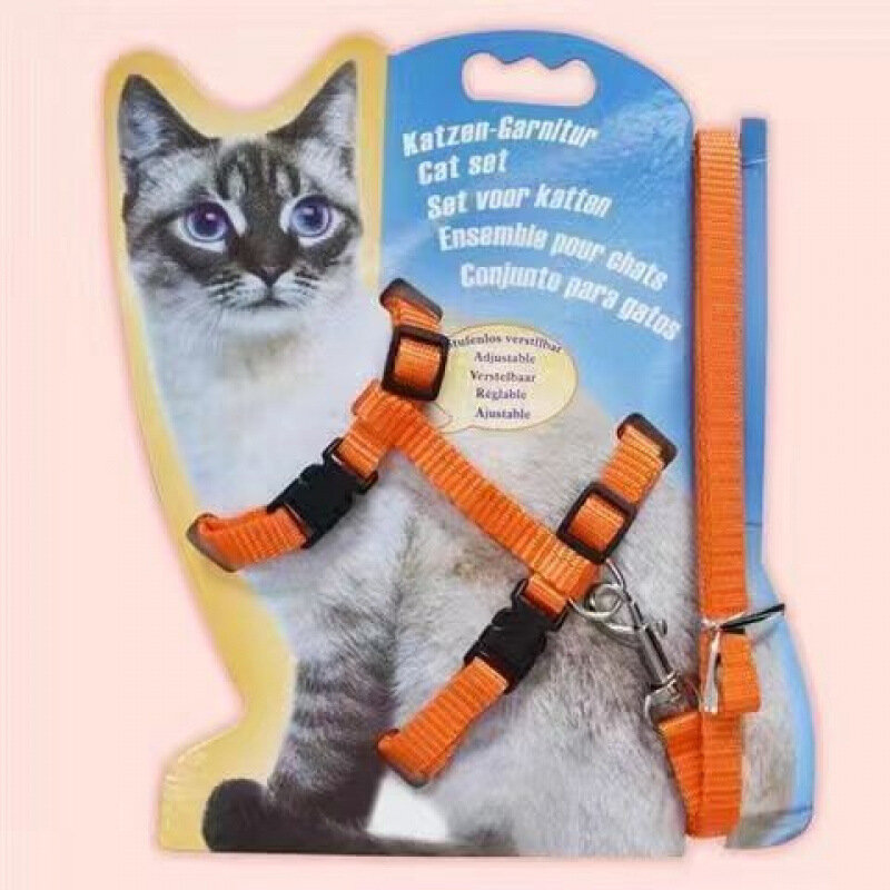 Кошачья веревка Ми вытягивание молодых регулировок Оранжевый ремень безопасности + тяговая веревка [бумажная