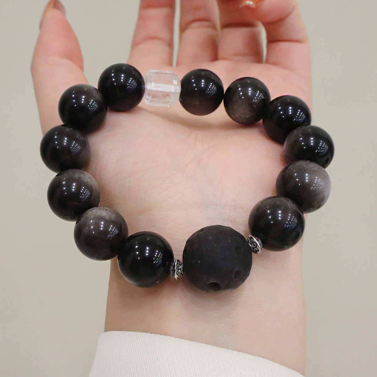 Браслет для гадания, YM Mall из обсидиана с метеоритом притягивает силу
