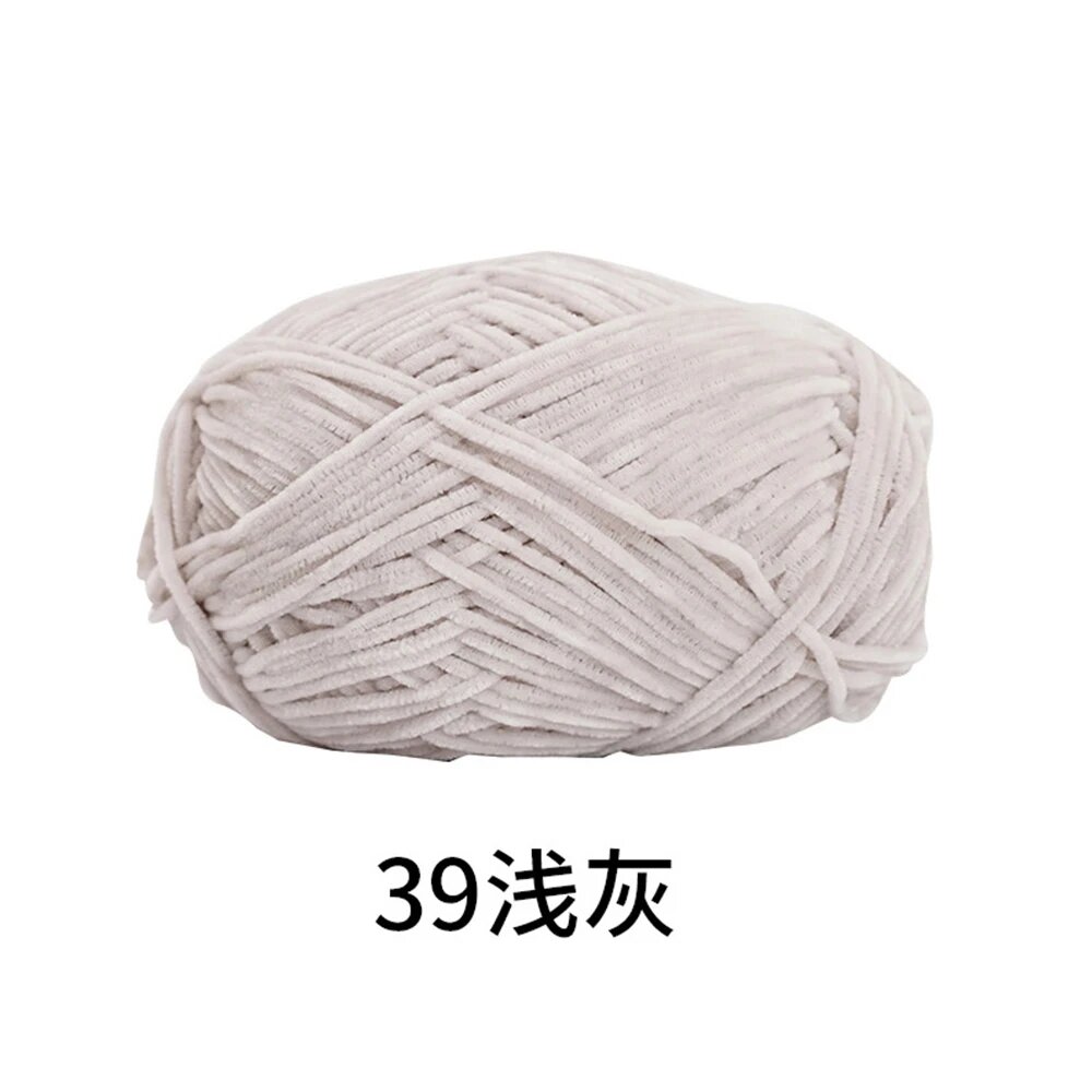 Пряжа синель белая, 40г, 2мм, Type 38