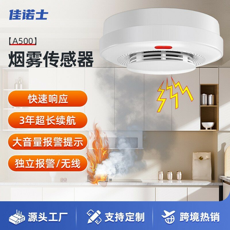 Кросс-бордерный WiFi домашний датчик дыма Tuya 433, модель с батареей, умный пожарный детектор, управление через приложение