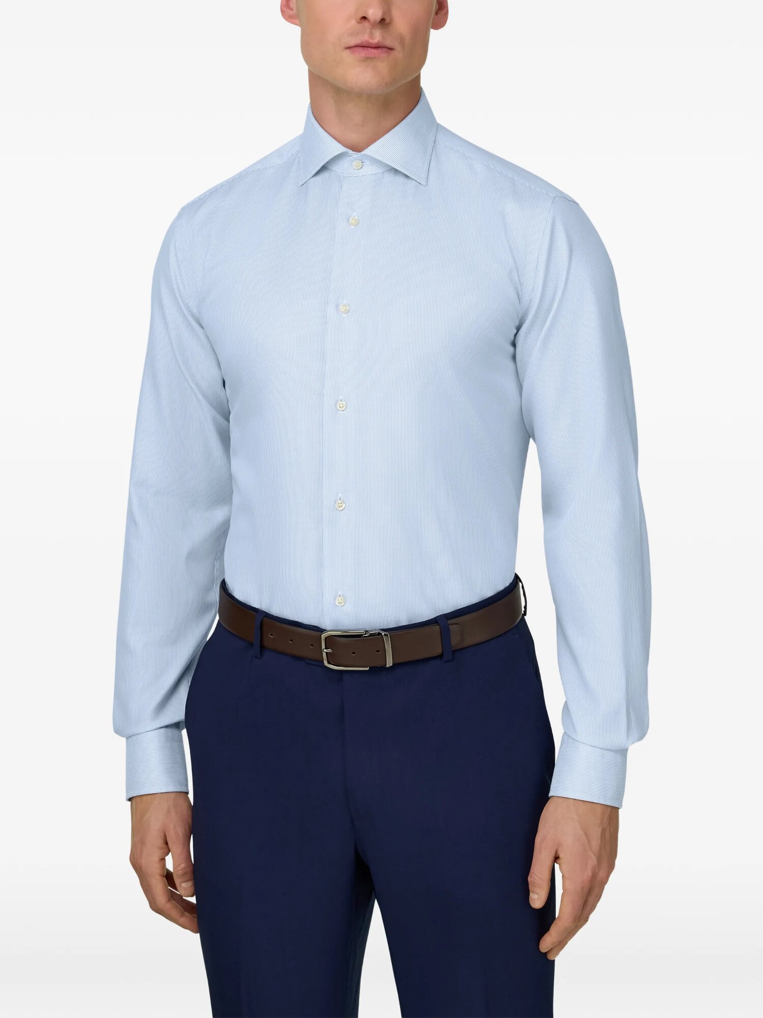 Рубашка Boggi Milano Striped windsor-collar shirt, размер XL, синий — фото 1