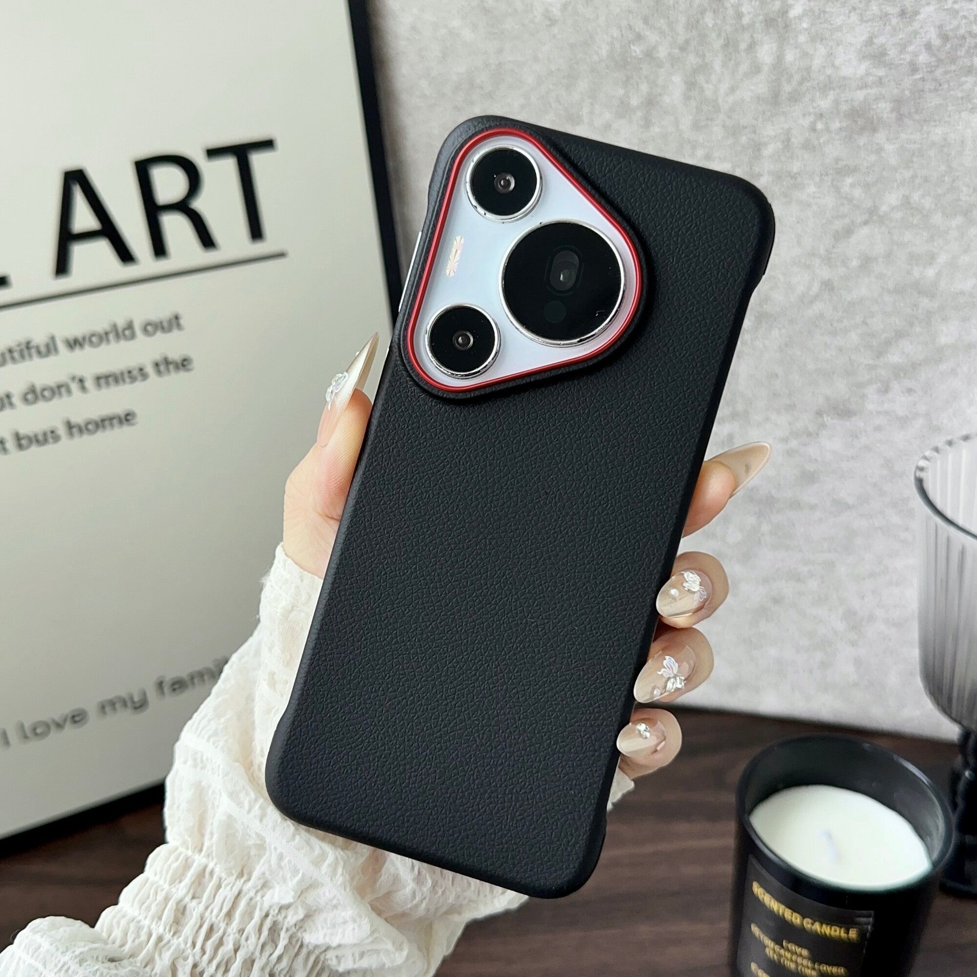 Чехол Для Huawei Pura 70 Pro / Хуавей Пура 70 Про+, soft touch, чехол-кардиомонитор, искусственная кожа, поликарбонат (PC), защита камеры, ударопрочный, усиленные углы, Huawei, Huawei Pura 70 Pro