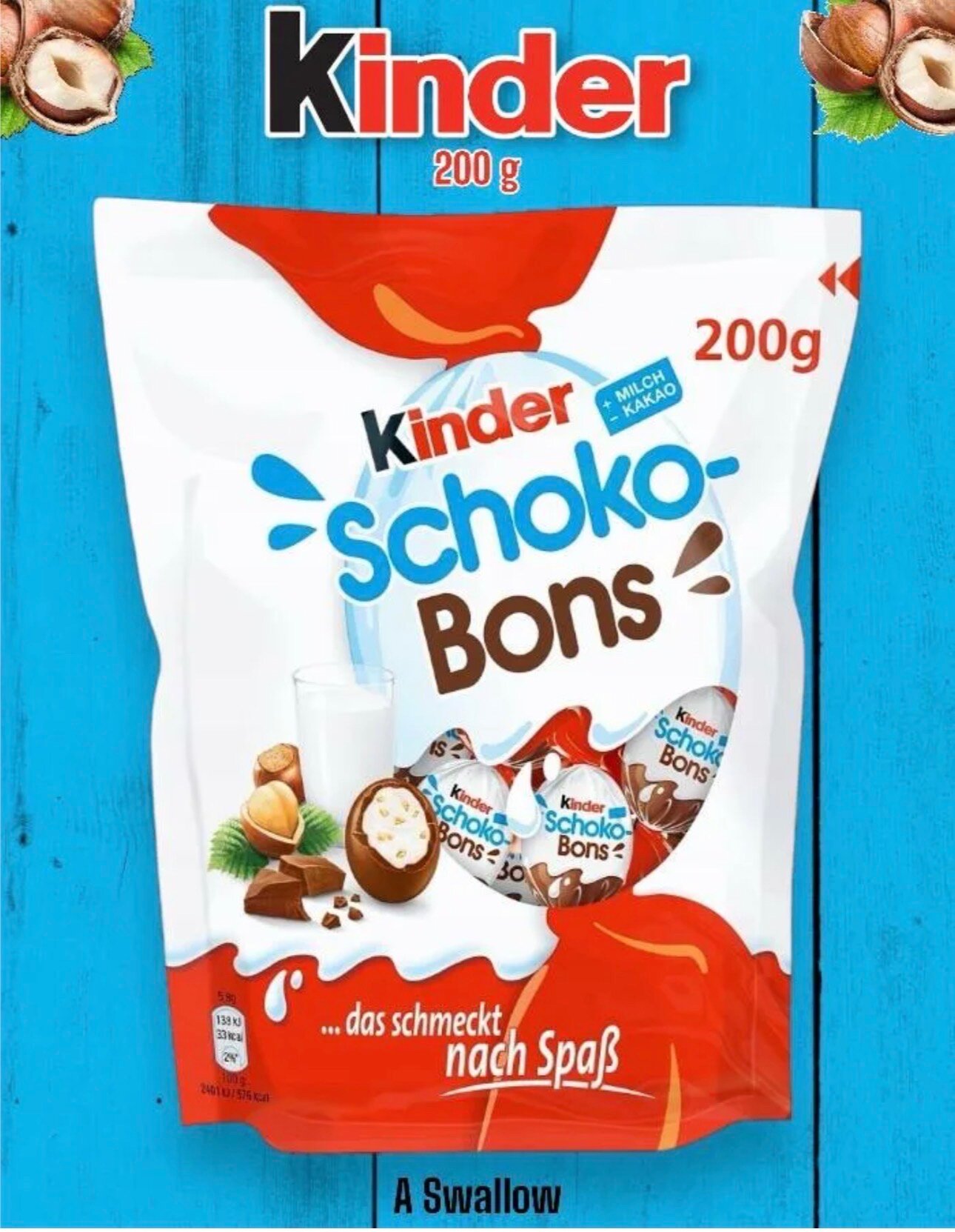 Конфеты Kinder Schoko-Bons/Шоко-Бонс с молочно-ореховой начинкой, 300 гр. (Германия)