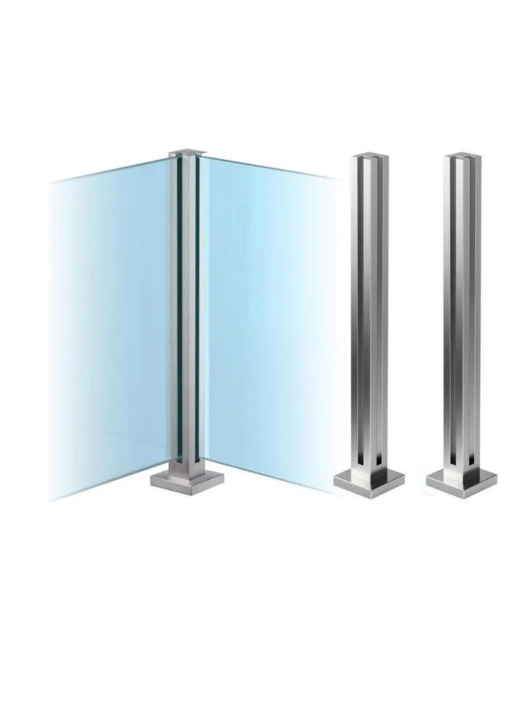1050 мм, 2 шт. Стойка балюстрады из нержавеющей стали со стеклянным ограждением и внутренним пазом