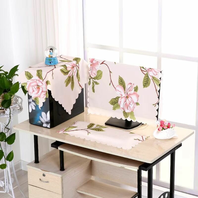 Чехол для компьютера из хлопка и льна, защитный чехол для LCD-монитора, чехол для настольного компьютера