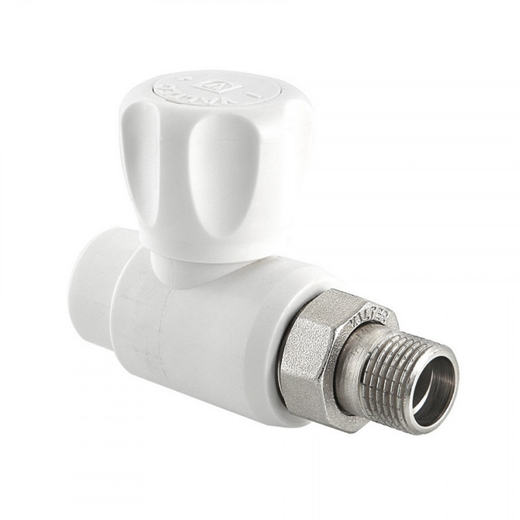 Кран VALTEC VTp.717.0.02505, пластик, с прямым сгоном, белый