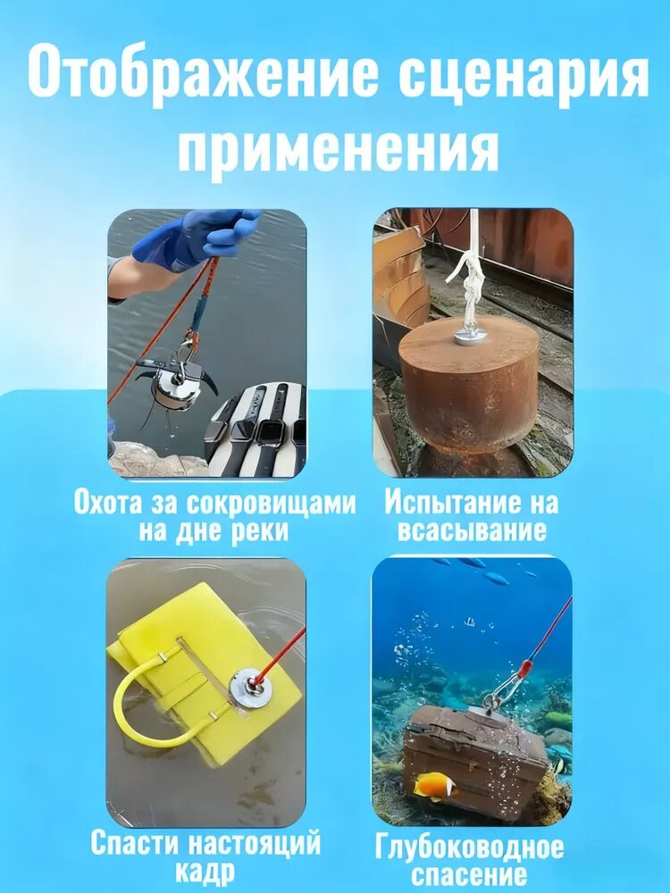 Магнитное крепление неодимовое круглое диаметр 60 мм сила сцепления 120 кг 1 шт — фото 1