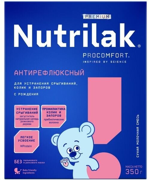 Смесь сухая молочная антирефлюксная Premium Nutrilak/Нутрилак 350г
