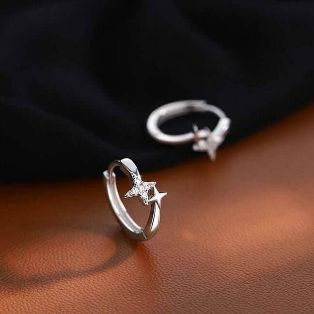 Серьги конго, циркон