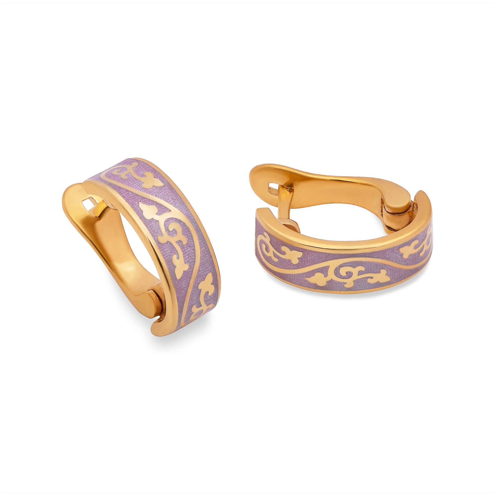 Серьги Деревцов, серебро, 925 проба, золочение, эмаль