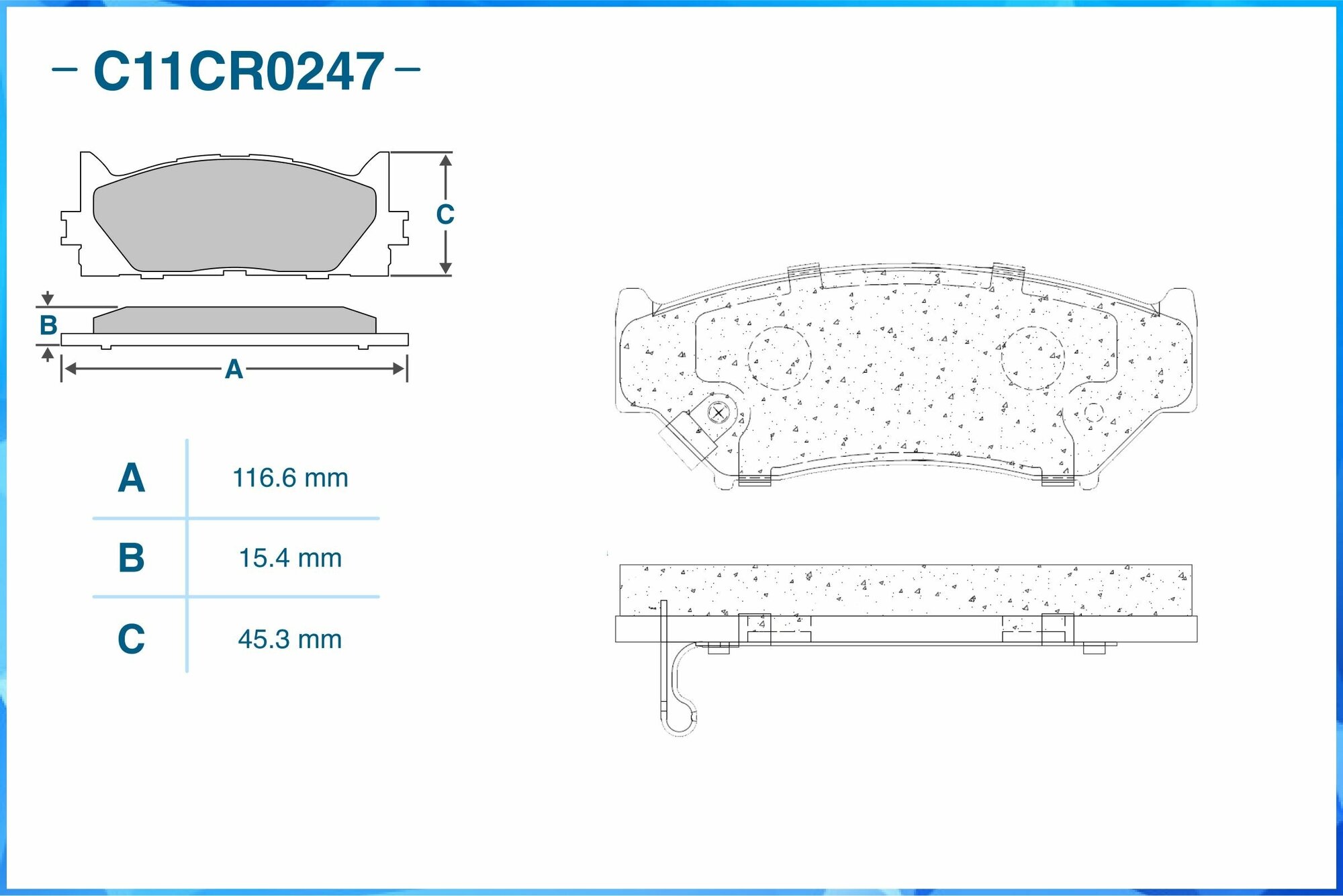 Колодки передние SUZUKI Grand Vitara CWORKS C11CR0247