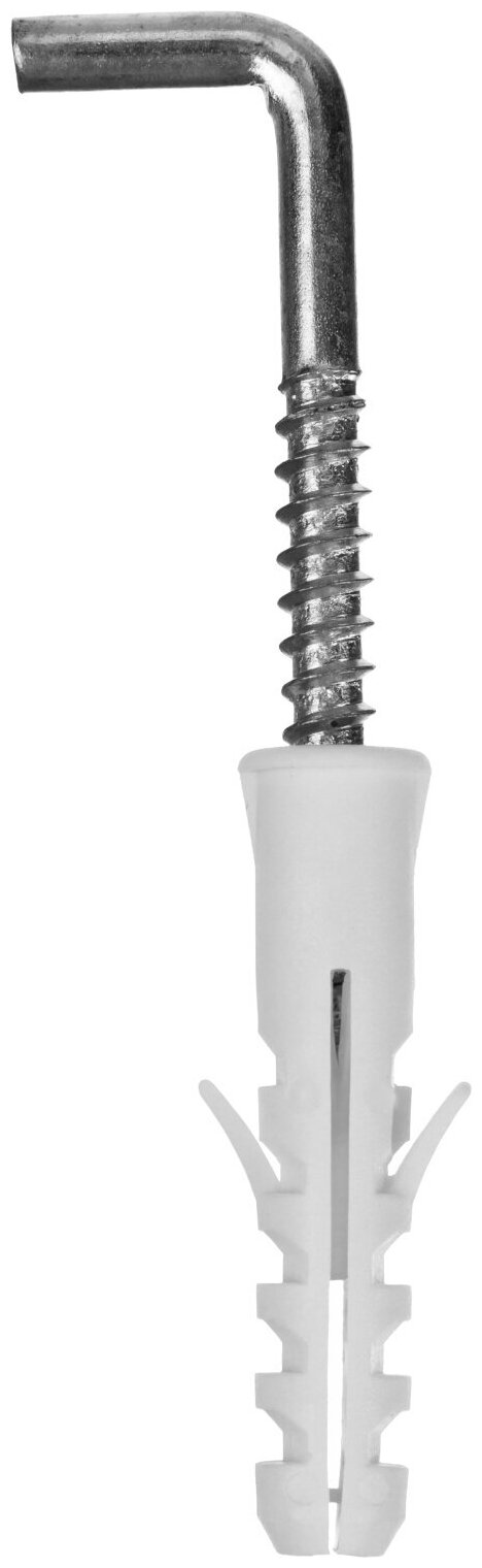 ЗУБР евро, 8 х 40 / 5 х 57 мм, 6 шт, распорный дюбель с шурупом-крюком (30676-08-40)