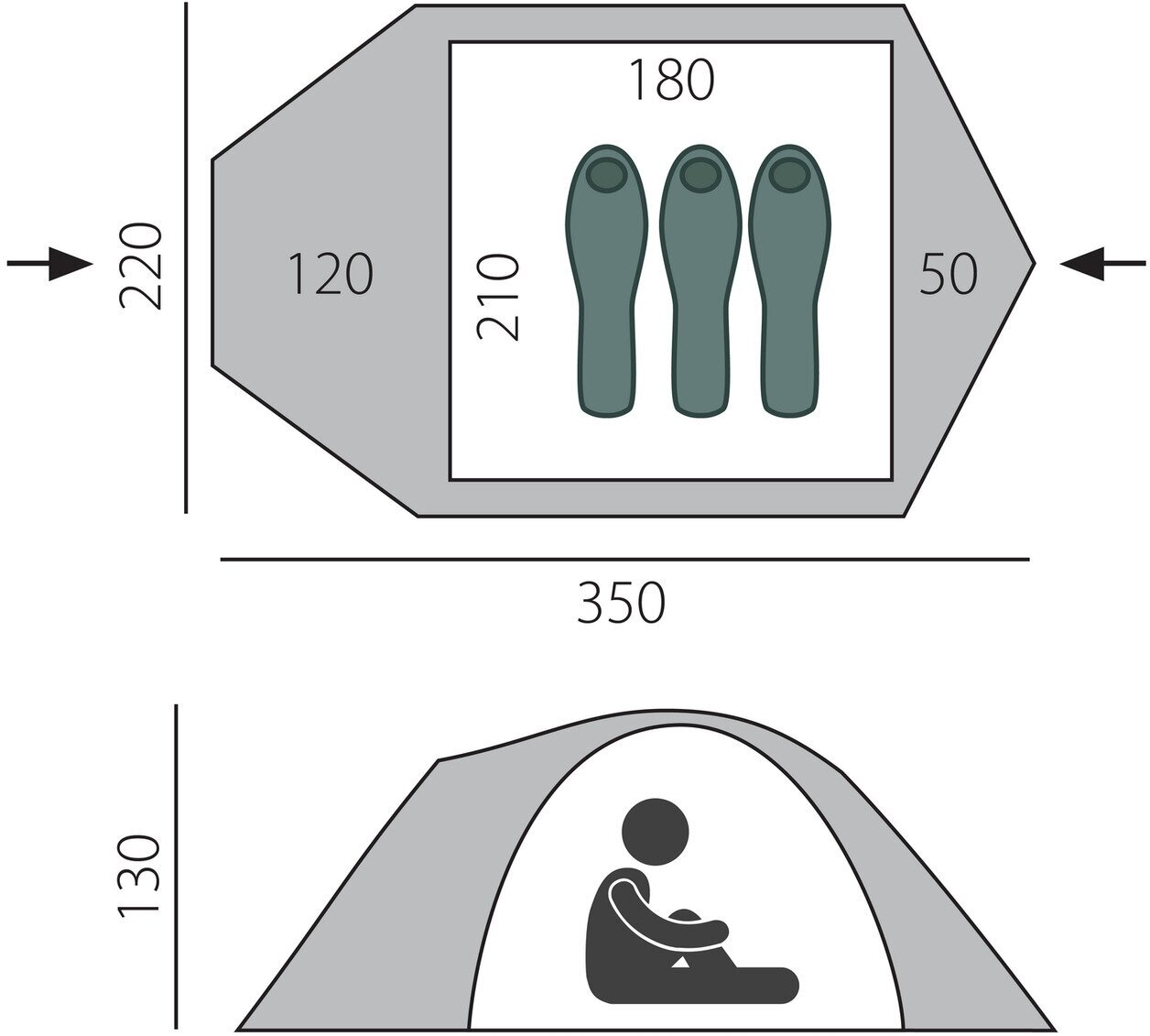 Палатка BTrace Canio 3, T0232, цвет: зеленый