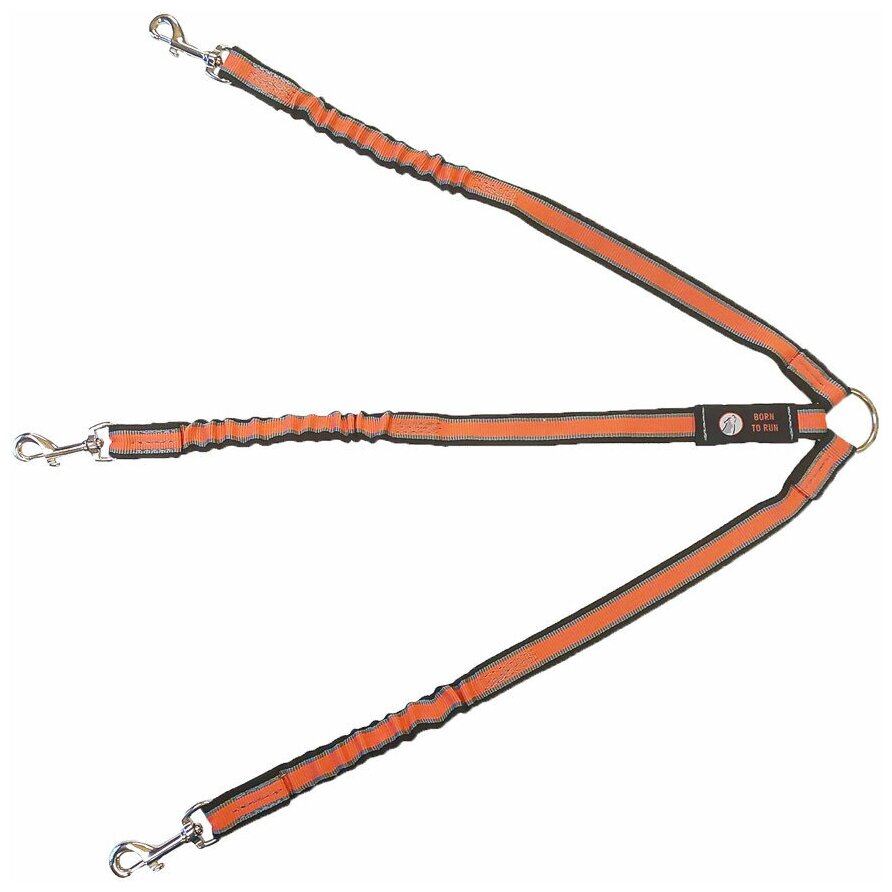 Сворка для выгула 3 собак с амортизаторами Горыныч Оранжевая