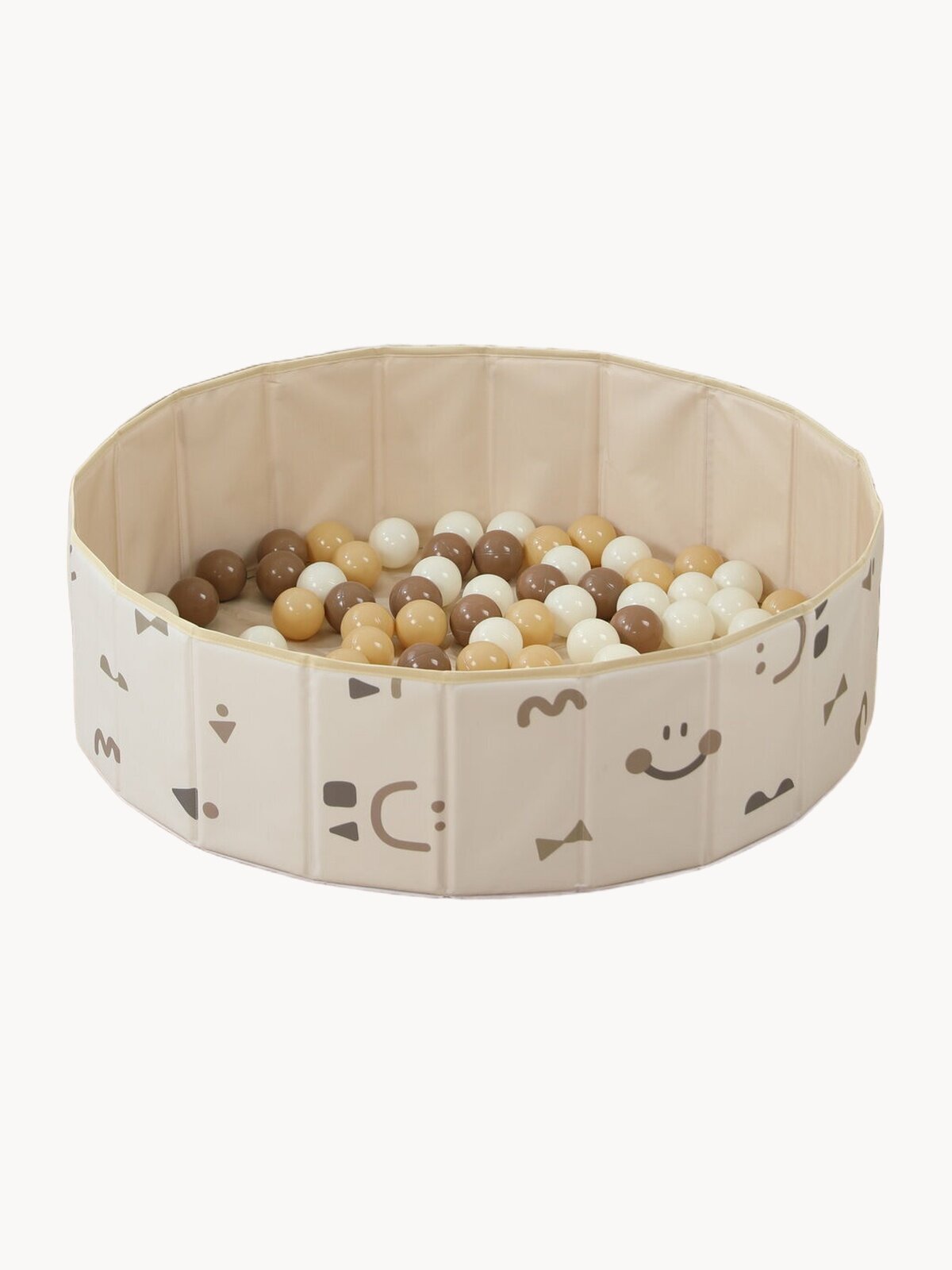 Детский сухой бассейн без шариков UNIX Kids Смайл / Smile 100 см, складной, для дома и дачи, бежевый