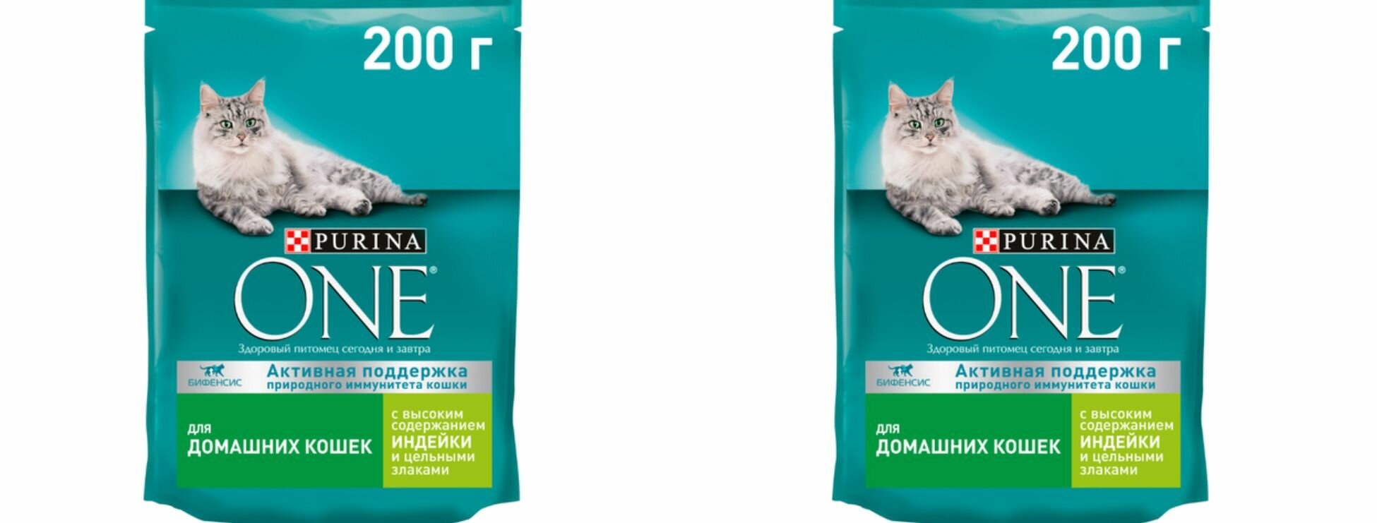 Purina One сухой корм для взрослых кошек, с высоким содержанием индейки и цельными злаками, 200 г, 2 шт