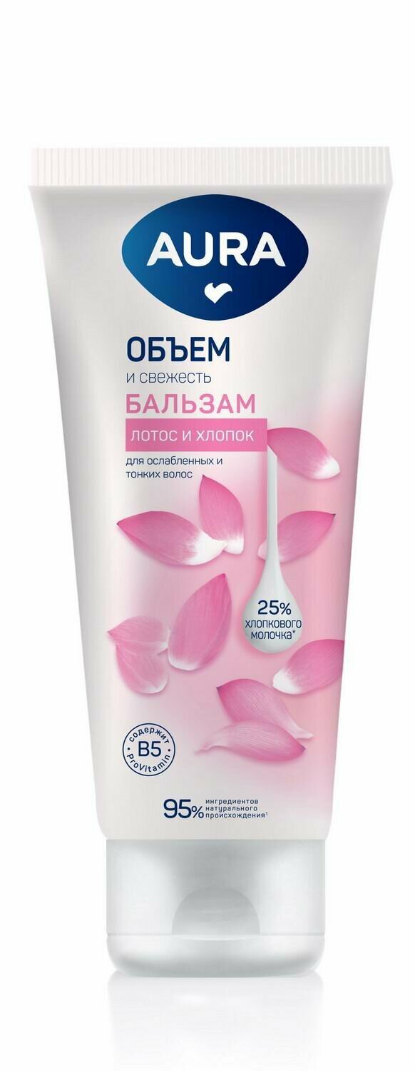Бальзам для волос AURA Объем и свежесть туба флиптоп 250мл 4752171016606