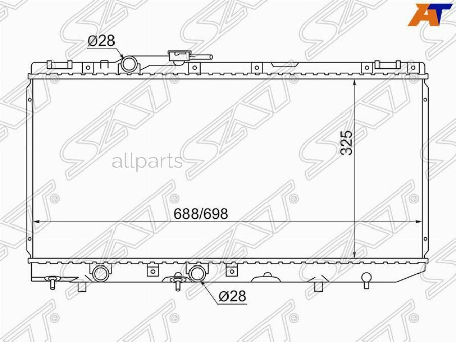 SAT TY0001-EL41 Радиатор Toyota Corsa 90-94 / Cynos 95-99 / Tercel 90-94