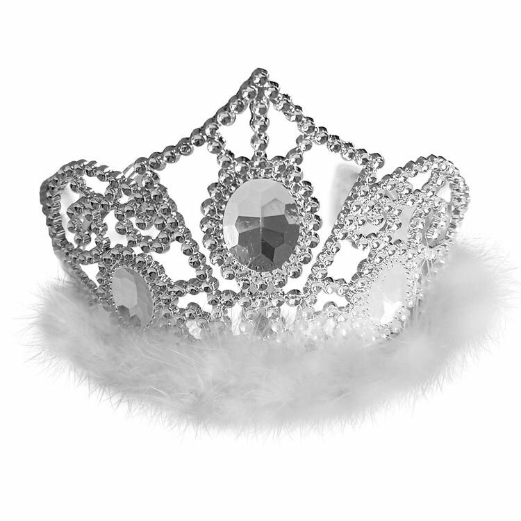 Тиара Царица перья белые