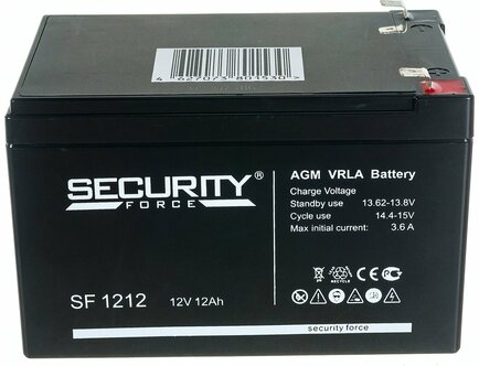Характеристики модели Аккумуляторная батарея Security Force SF 1212 12В ...