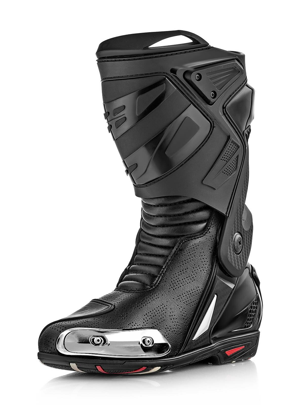 Мотоботы спортивные MOTEQ R8 перфорация, унисекс, черный, размер 46