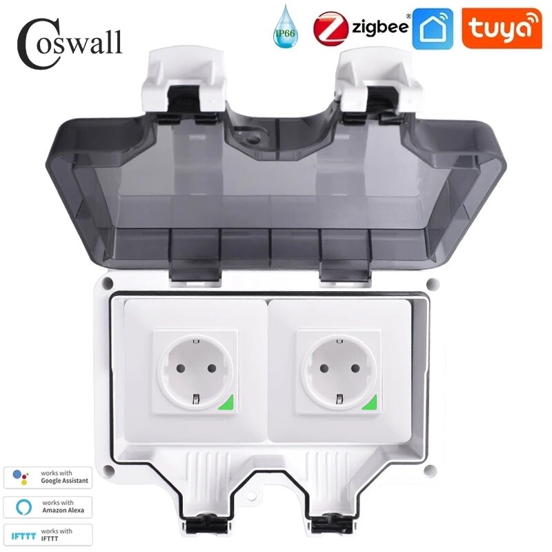 Coswall Tuya WiFi/Zigbee Умная розетка с таймером Zigbee Tuya White EU