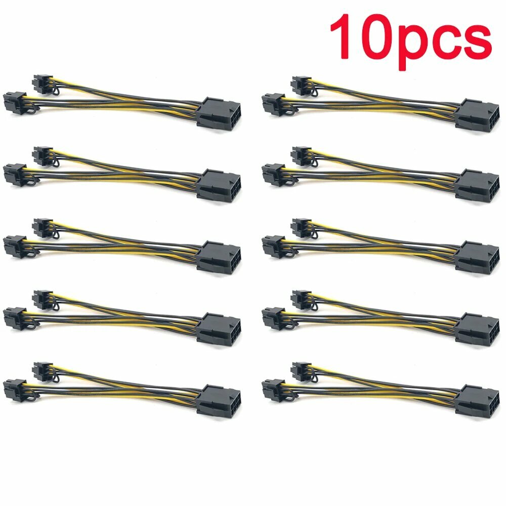 UYOKI Кабель питания PCI-E 8Pin на Dual PCIE 8(6+2) 20см