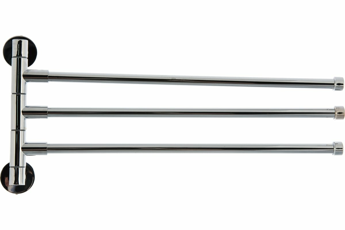 Держатель для полотенец LEDEME L113, тройной поворотный, хромированный, 3 крючка