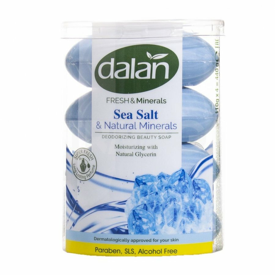 Мыло твёрдое DALAN Fresh & Minerals 4*110г Морская соль банка
