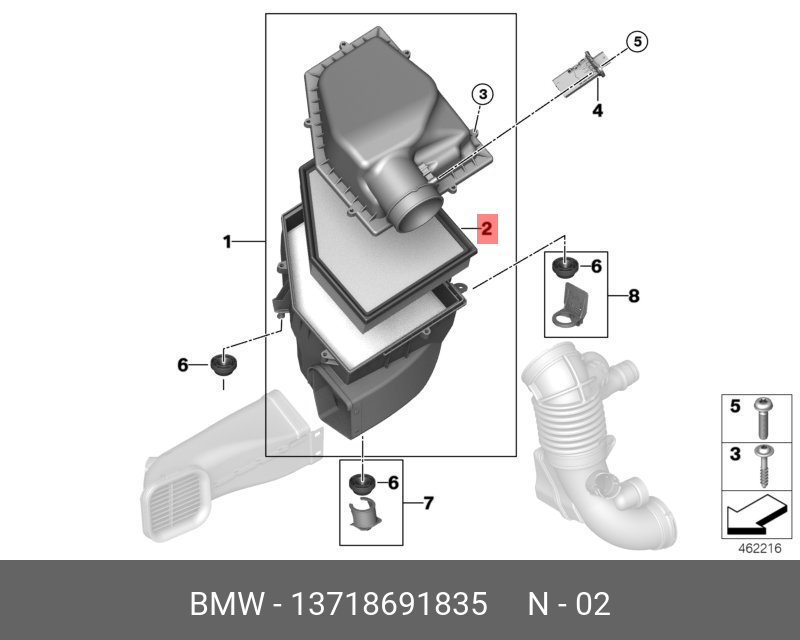 Фильтр воздушный BMW 13 71 8 691 835