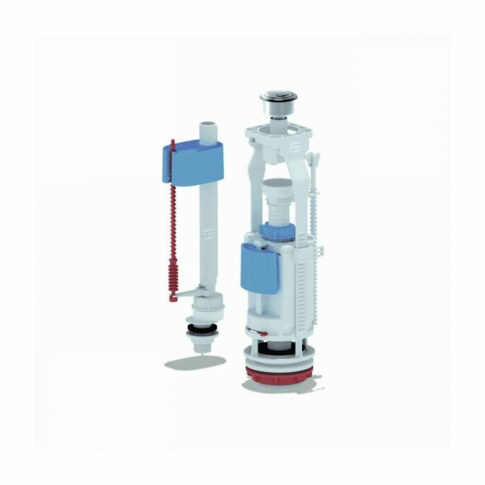 Арматура для бачка АНИ Пласт набор, нижнее подключение, металл кнопка, 2 режима эконом WC3550М 023-4047