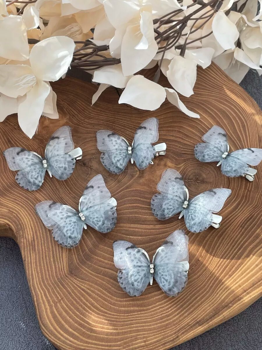 Заколки-бабочки 6 шт.