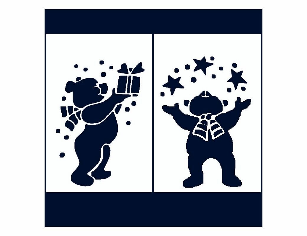 Набор трафаретов для декорирования окон и зеркал 16х25 см, (2 шт.), Peha Magic