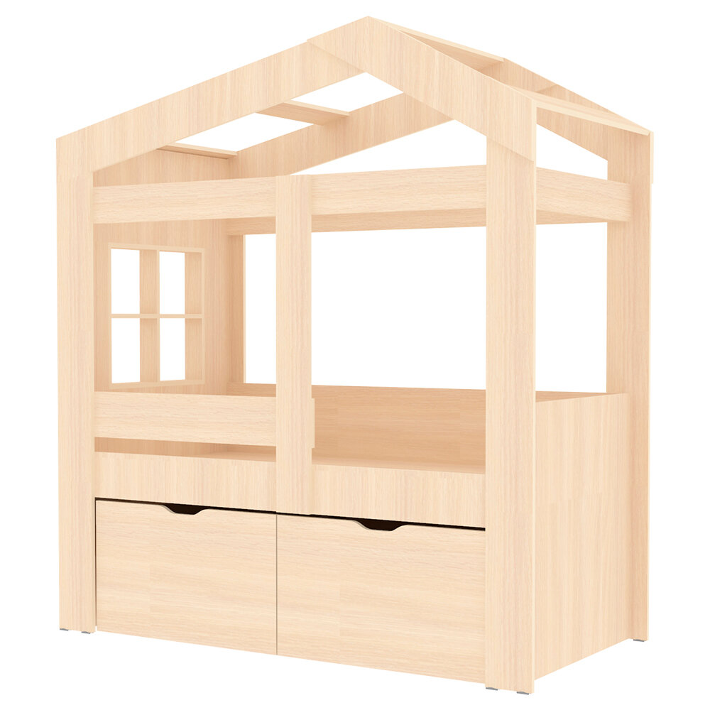 Кровать-домик Сказка ДС-36.1+ящики ДС-35.5 Дуб Молочный Дуб Молочный
