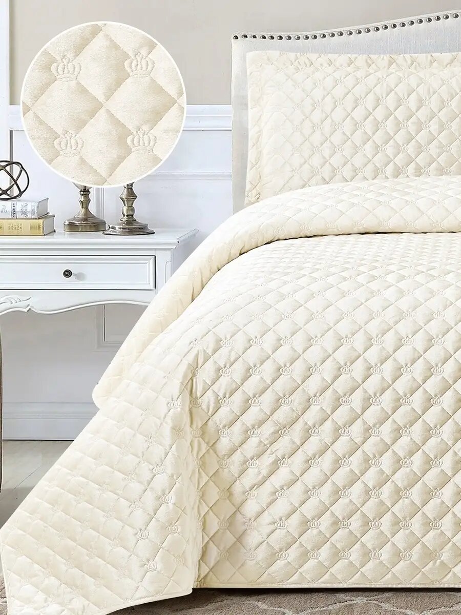 Покрывало 240х260 наволочки 50х70 на кровать French Crown