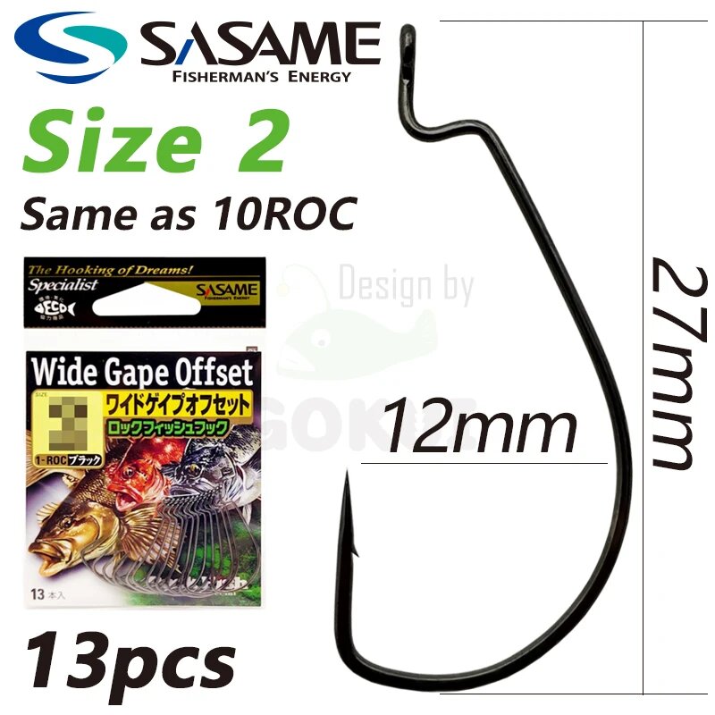 SASAME Офсетные крючки для рыбалки, высокоуглеродистая сталь Белый, 2 13pcs a pack