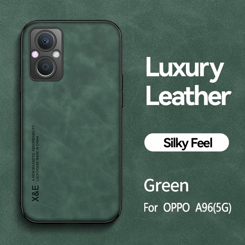 FASNYA Кожаный чехол на OPPO A96 5G/ 1+Nord N20/Reno 7Z/Reno 7lite/F21 Pro с защитой камеры противоударный, ля магнитного авто-держателя