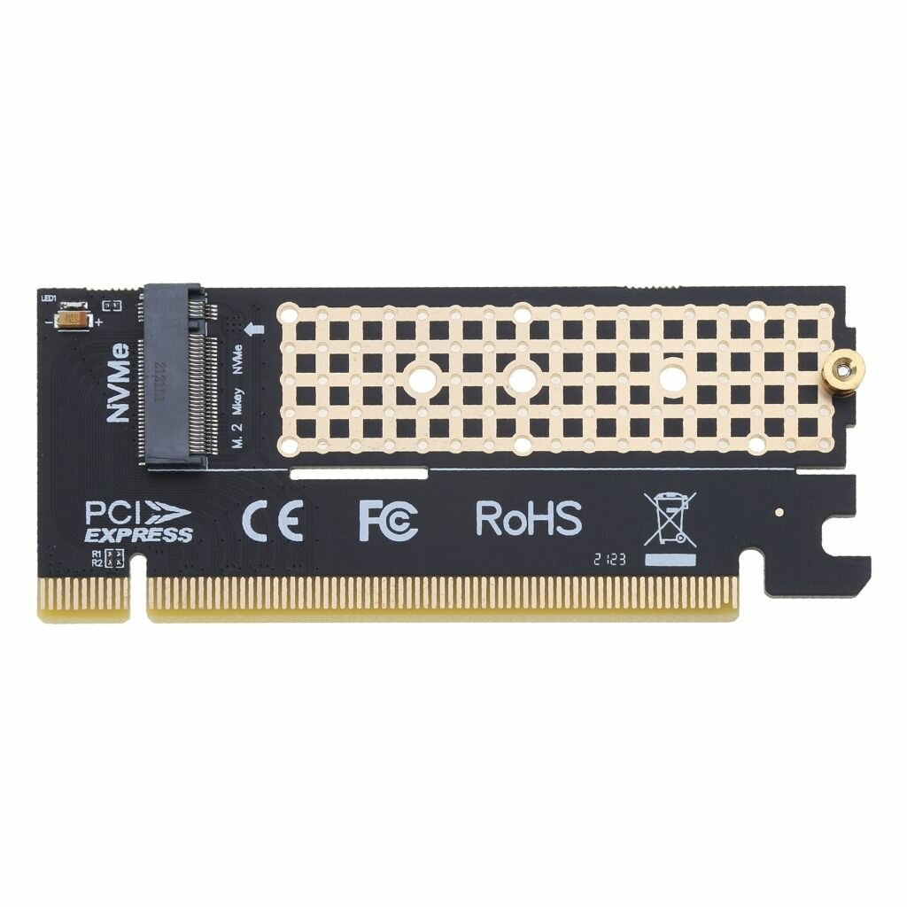 Карта адаптера PCIE x16 Конвертер Pci-e NVMe SSD-адаптер M-Key Поддержка PCI-Express 2230-2280