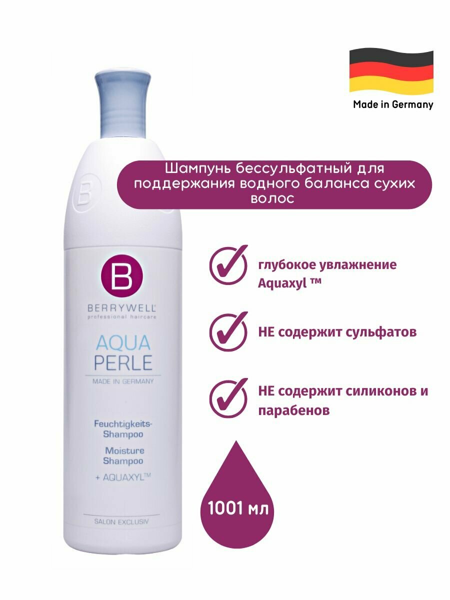 Berrywell Бессульфатный шампунь для поддержания естественного водного баланса сухих и нормальных волос, 1001мл
