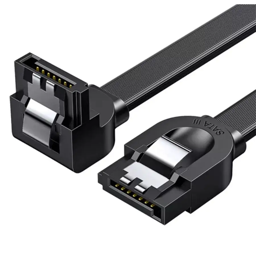 Кабель UGREEN US217 Угловой SATA 3 Data Cable 0.5м Черный SATA 3.0 (RU)