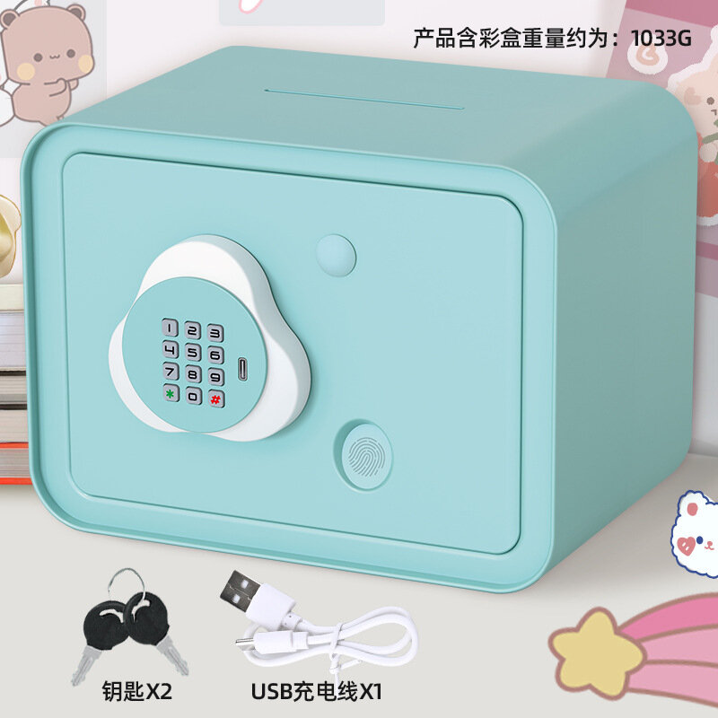 Копилка-сейф большого объема с открытием по отпечатку пальца/паролю/ключу, автоматической намоткой монет, детское