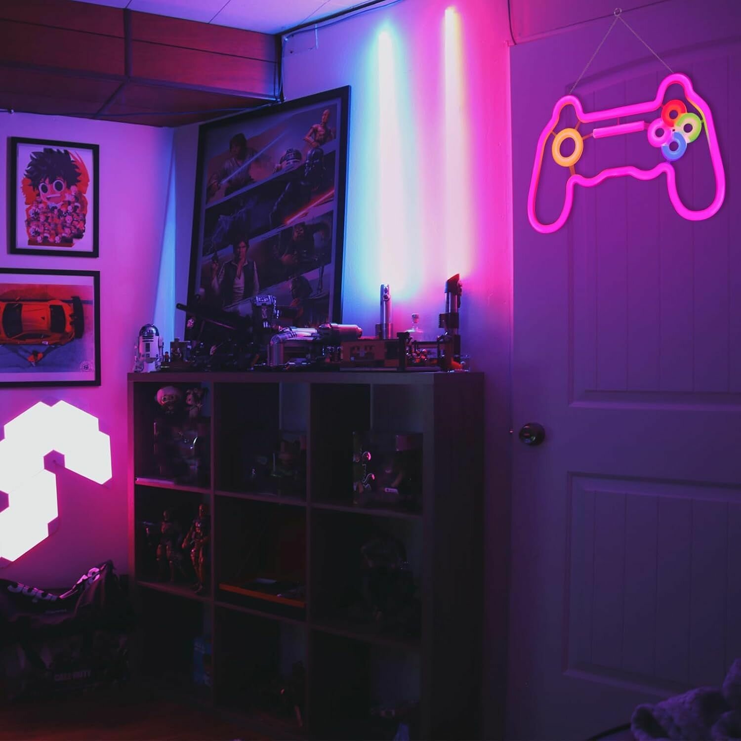 Украшение игровой комнаты Светодиодный неоновый свет, питание от USB/батарейки, подходит для Рождества