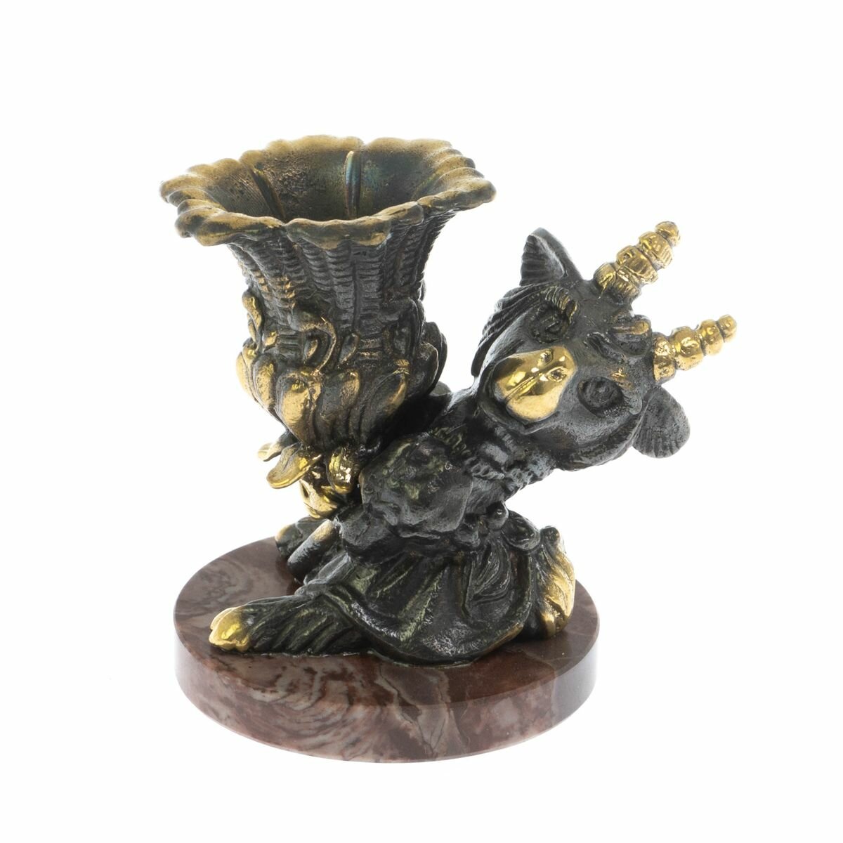 Статуэтка с подсвечником "Коза" бронза лемезит 120581