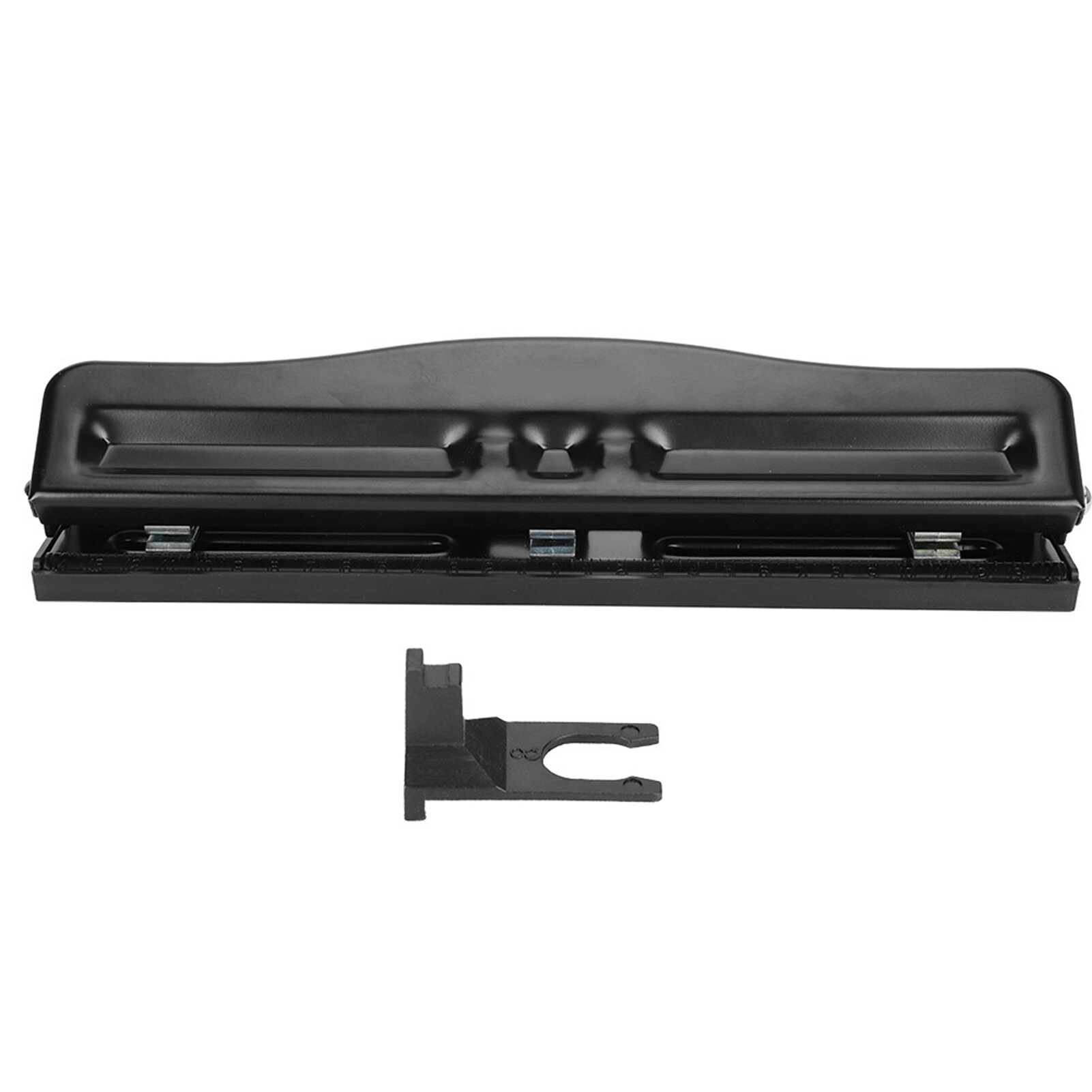 Ручной дырокол с 3 отверстиями, регулируемый, для использования дома, в офисе и своими руками. Прочная конструкция из черного металла, прост в использовании.