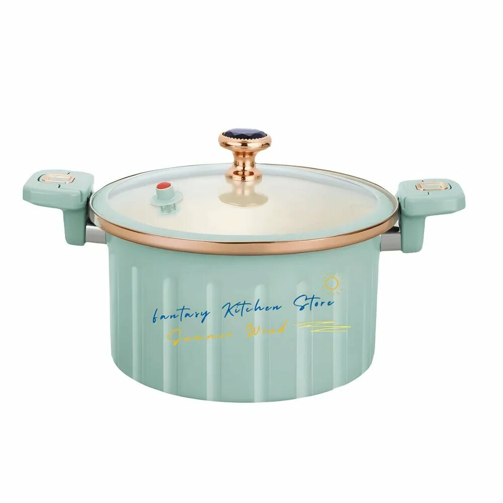 Кастрюля ikea "Зеленая пленка динозавра", 8л, чугун, алюминиевый сплав