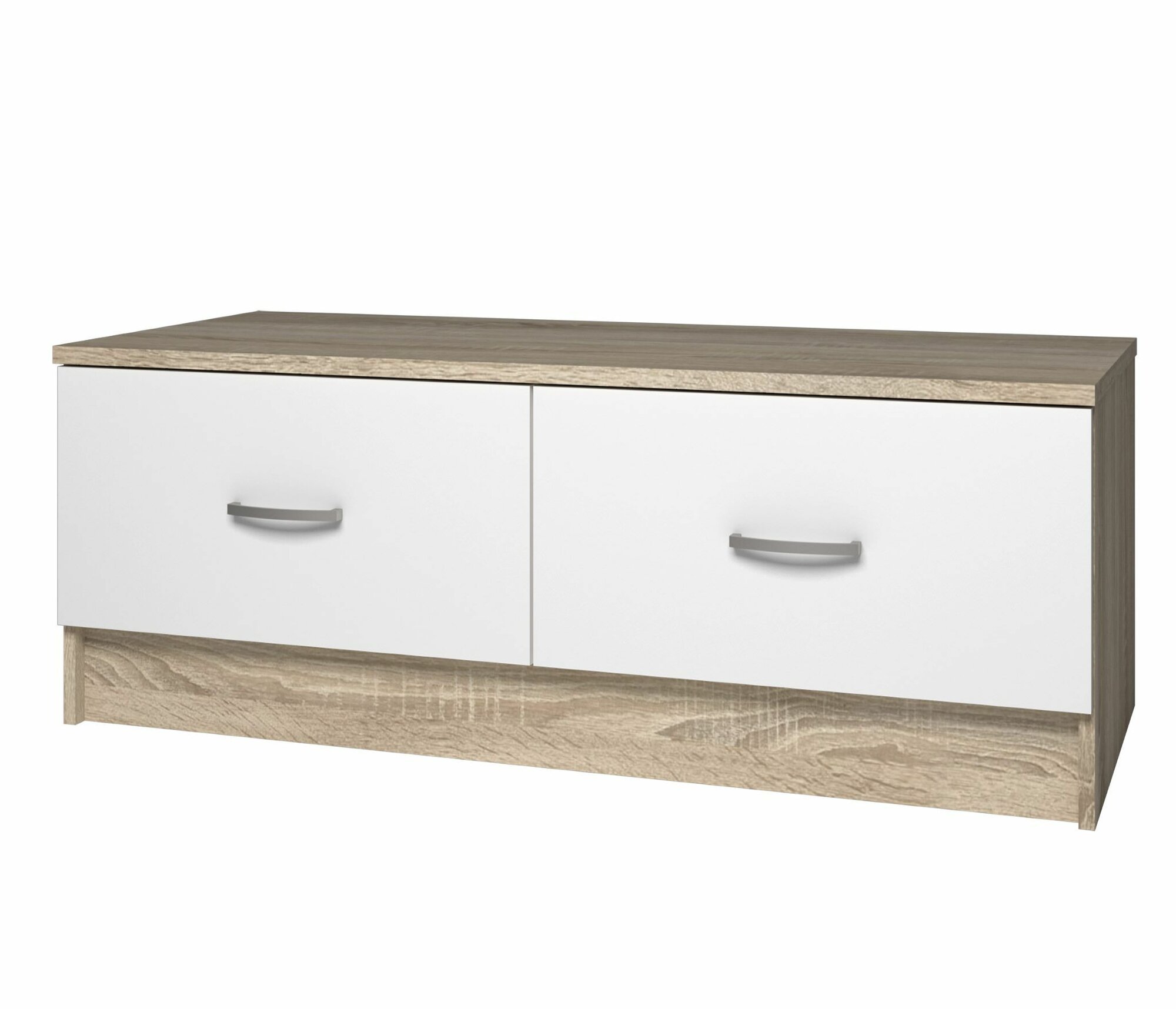 Тумба ТВ Фреш твфр 1, белый/дуб сонома, 120х50х35, Krona Мебель