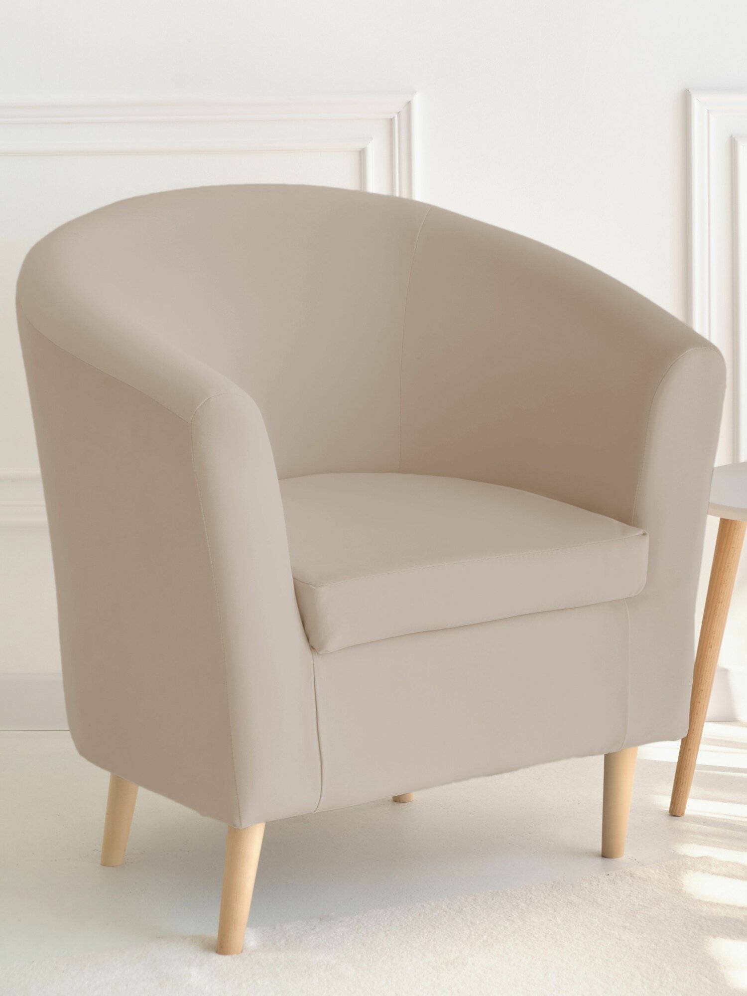 Кресло мягкое Барон на балкон для отдыха/в гостиную, велюр Zara Sand 4